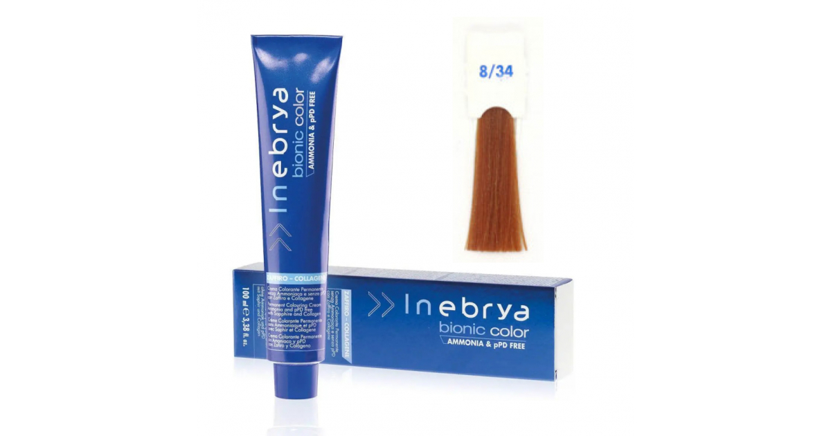 Купити Крем-фарба Bionic Color Inebrya 8/34 блондин золотисто-мідний ...